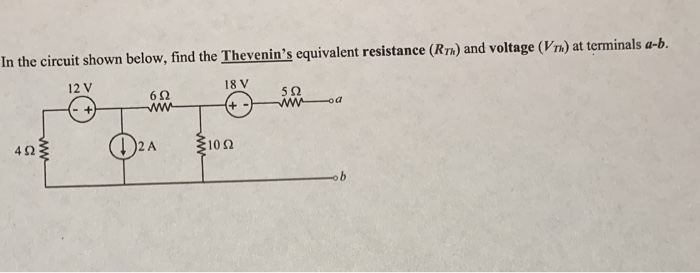 Solved In the circuit shown below, find the Thevenin's | Chegg.com