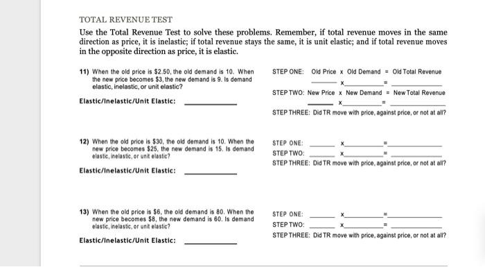 Solved DETERMINANTS OF ELASTICITY The table below lists the | Chegg.com