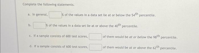 Solved Complete the following statements. a. In general, b. | Chegg.com