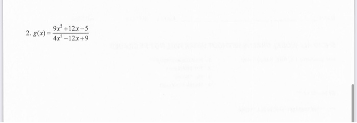 Solved 9x2 +12x-5 2. g(x) = 4x?-12x +9 | Chegg.com