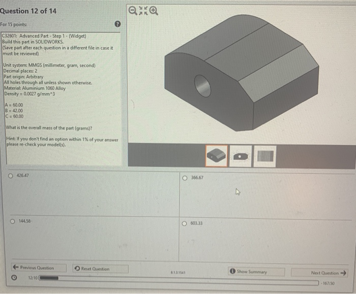Solved Question 12 of 14 For 15 points C32601: Advanced Part | Chegg.com