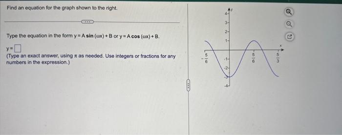 Find an equation for the graph shown to the right. | Chegg.com