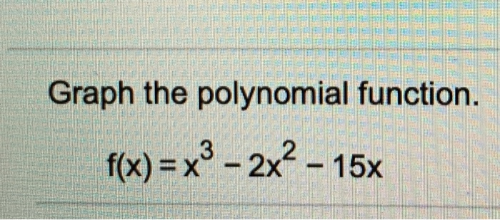 Solved Graph the polynomial function. f(x) = x3-2x-15x | Chegg.com