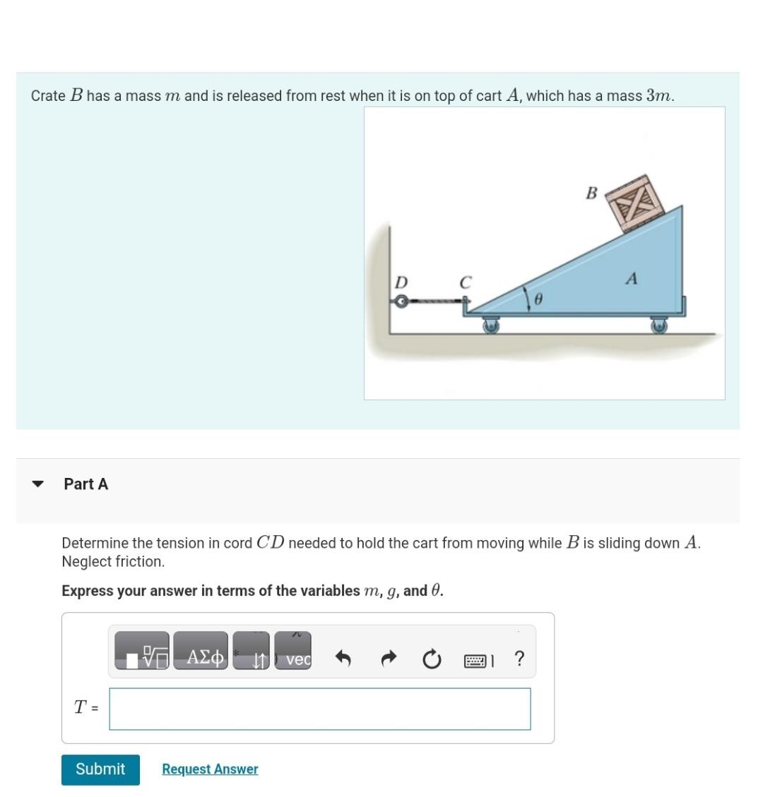 Solved Crate B has a mass m and is released from rest when | Chegg.com