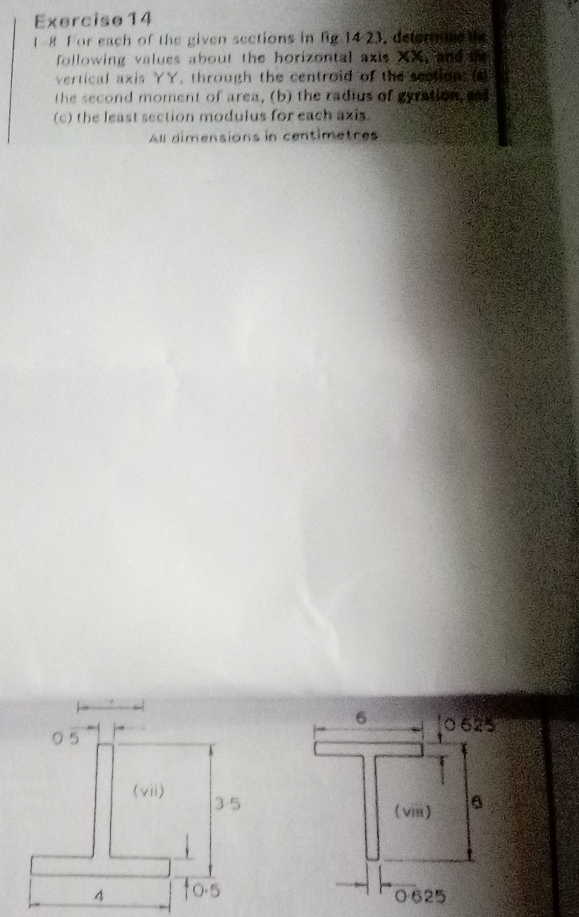 Solved Exercise 14IR for ench of the given sections in lig | Chegg.com