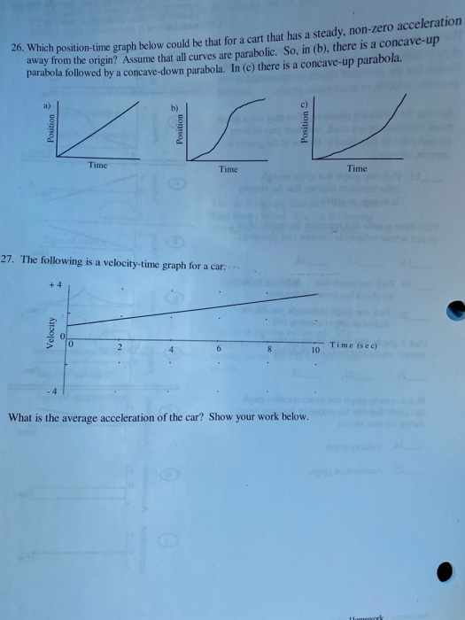 Solved 26. Which position-time graph nich position-time | Chegg.com
