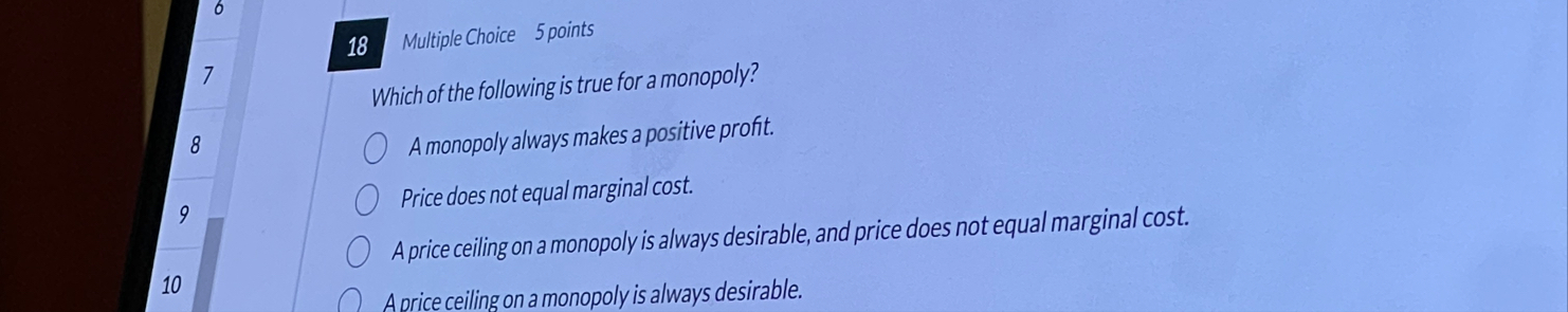 Solved 18Multiple Choice 5 ﻿pointsWhich of the following is | Chegg.com