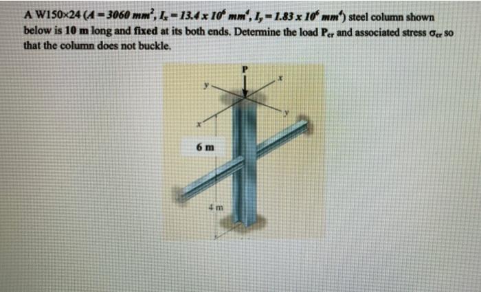 Solved A W150x24 (4 = 3060 mm', 1 - 13.4 x 10 mm, 1,-1.83 x | Chegg.com