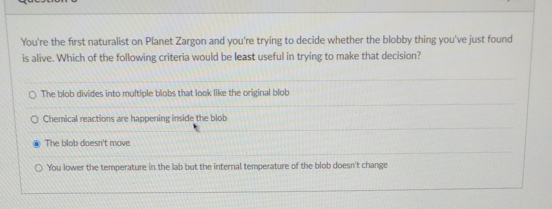 Solved You're the first naturalist on Planet Zargon and | Chegg.com