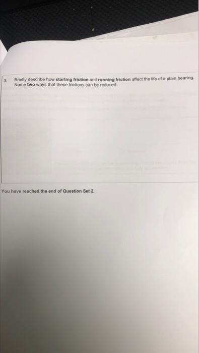 Solved 3. Briefly describe how starting friction and running | Chegg.com