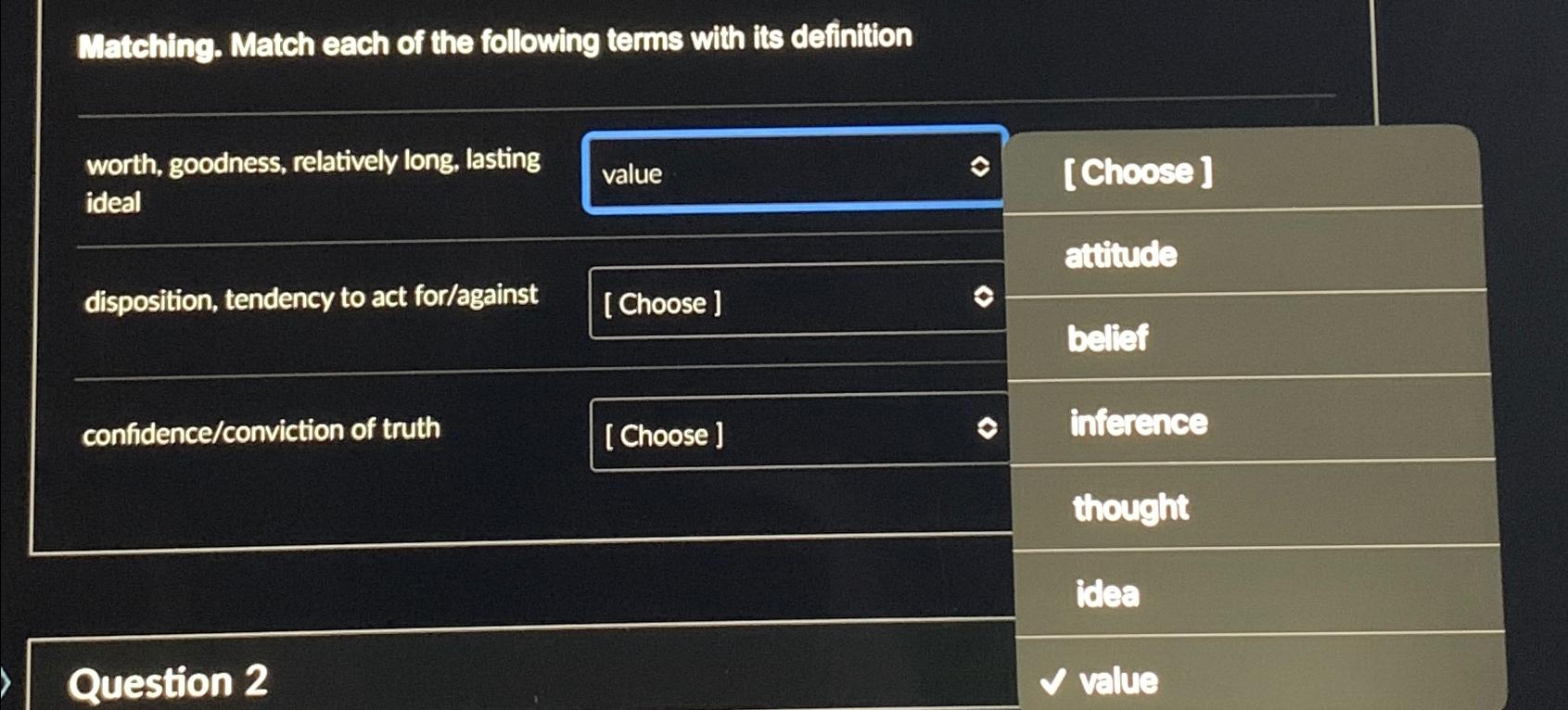 Solved Matching. Match each of the following terms with its | Chegg.com
