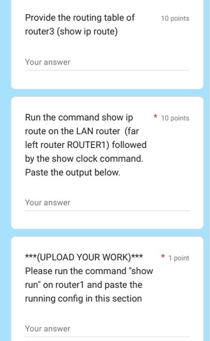 Solved 1) Put a hostname on router 1 , and router 3 via the | Chegg.com