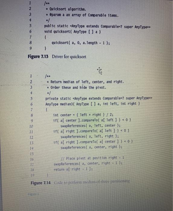 Solved A61011 2. Using the quicksort implementation provided | Chegg.com