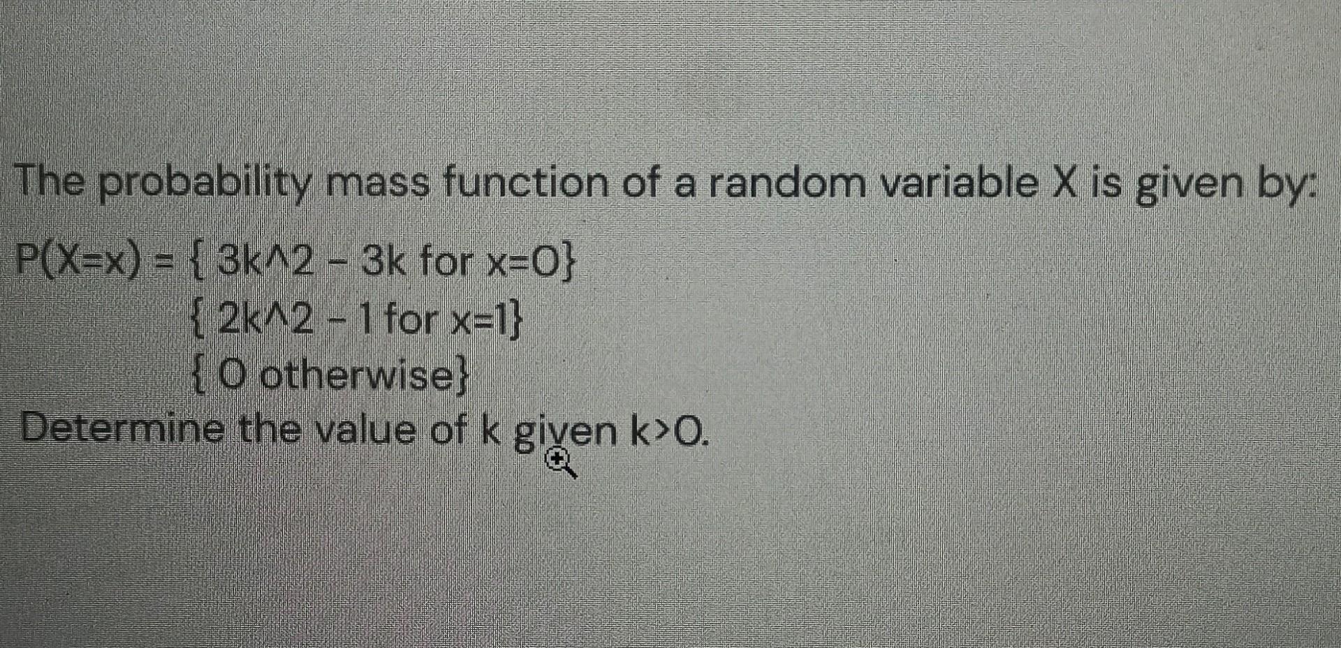 Solved The probability mass function of a random variable X | Chegg.com