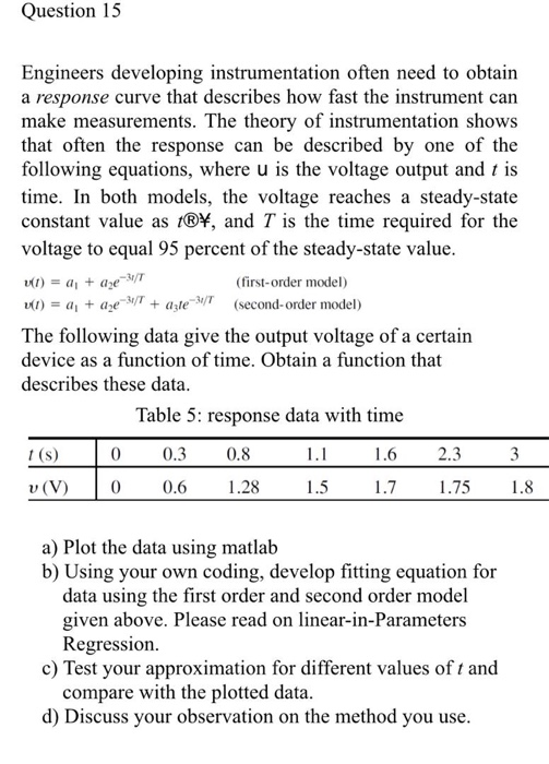 Solved Question 15 Engineers developing instrumentation | Chegg.com