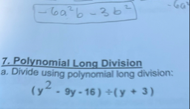 Solved Polynomial Long Divisiona. ﻿Divide using polynomial | Chegg.com