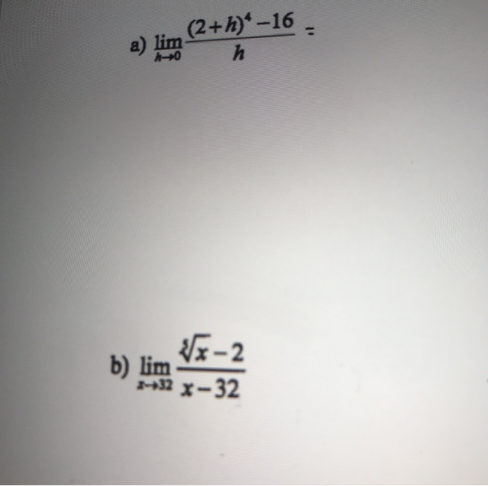Solved evaluate the limits below by interpreting the limit | Chegg.com