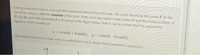 A string is wound around a circle and then unwound | Chegg.com