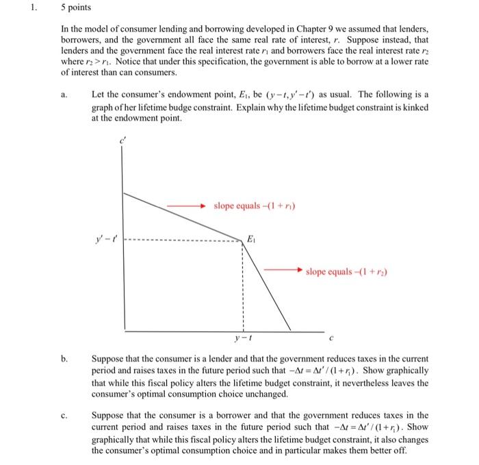 In the model of consumer lending and borrowing | Chegg.com