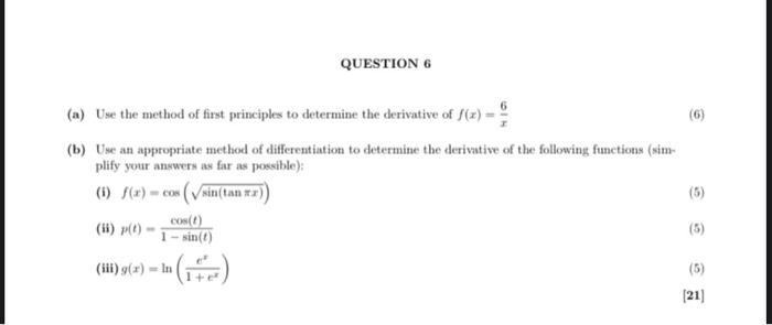 Solved (a) Use the method of first principles to determine | Chegg.com