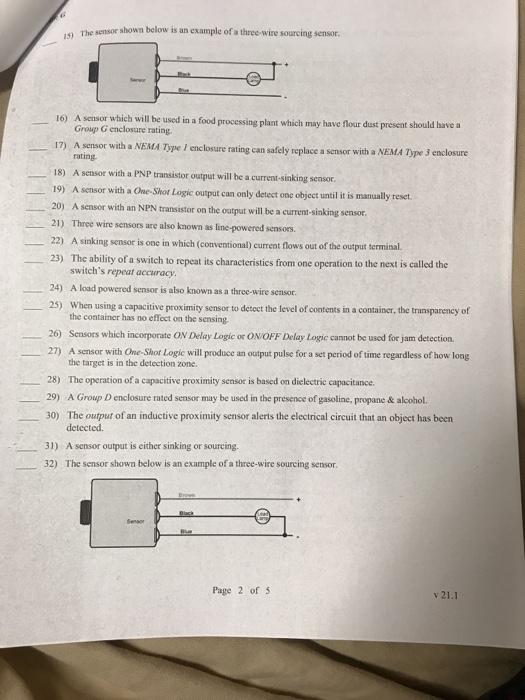 Solved Please answer these questions from the Eaton Sensors | Chegg.com