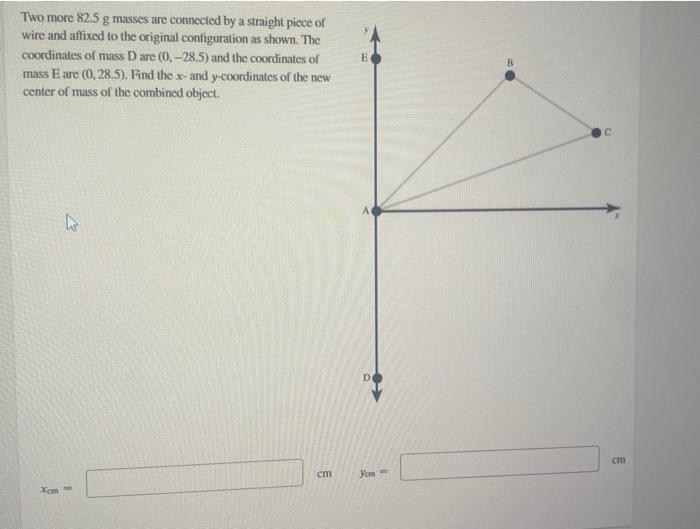 Solved Three 82 5 G Masses Are Connected In A Triangular