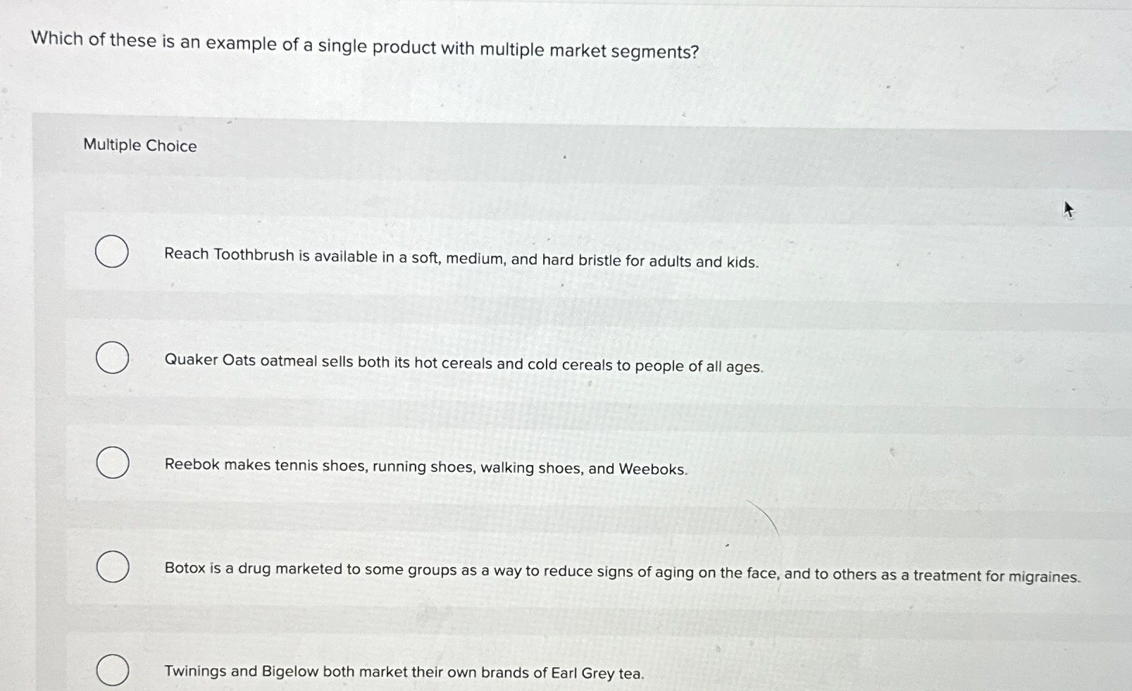 Solved Which of these is an example of a single product with | Chegg.com