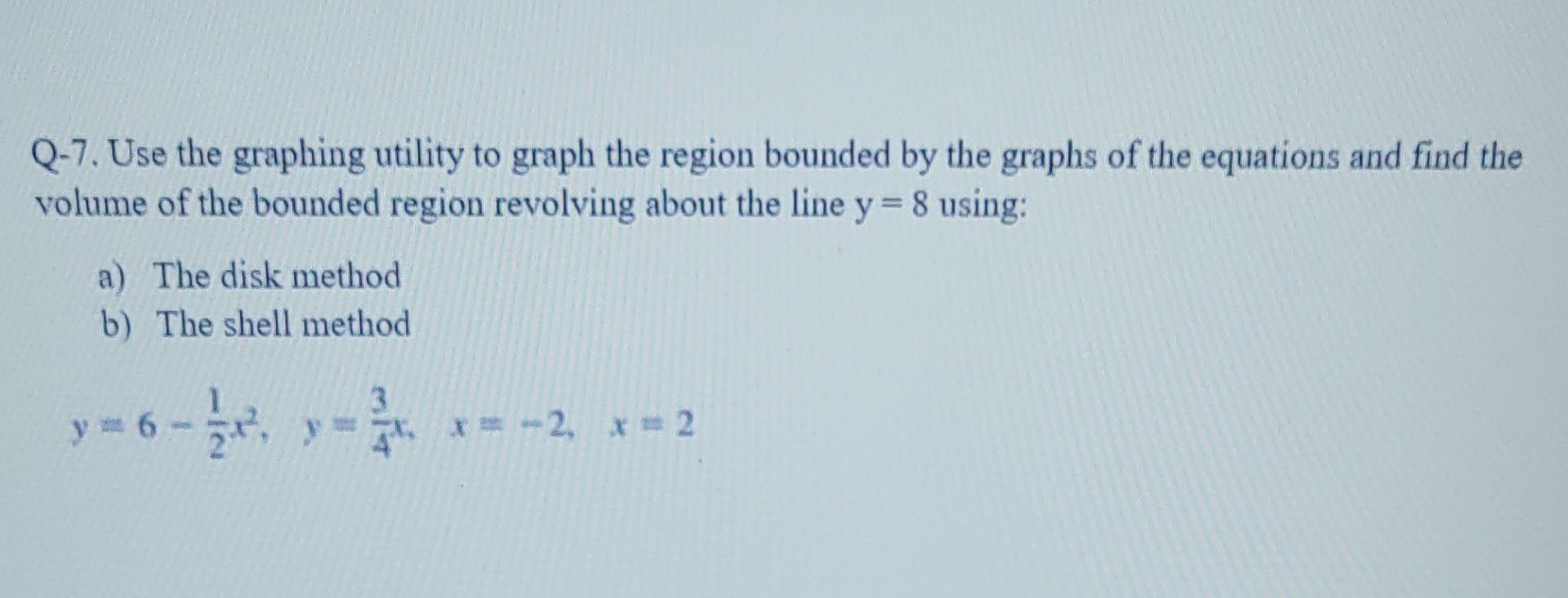 Solved Q-7. Use the graphing utility to graph the region | Chegg.com