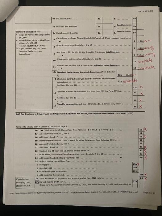 please complete form1049, schedule 1, schedule 2, | Chegg.com