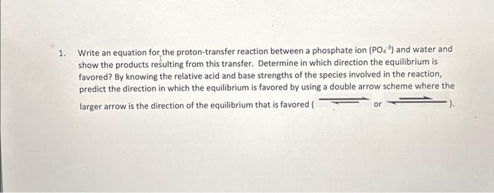 Solved Write an equation for the proton-transfer reaction | Chegg.com