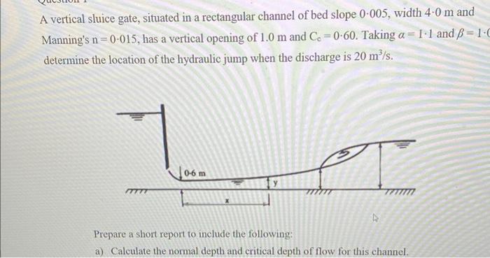 Solved compute and plot the water surface profile upstream | Chegg.com