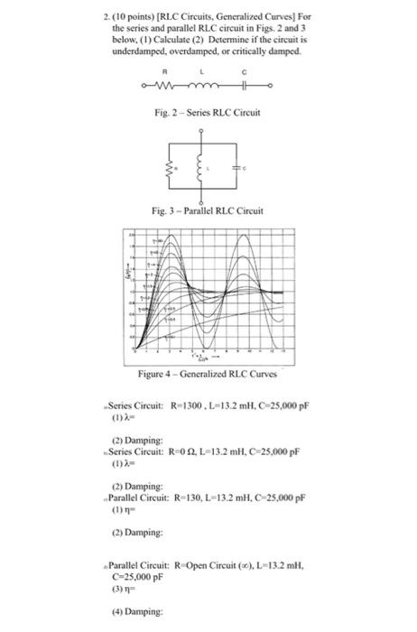 Solved 2. (10 points) [RLC Circuits, Generalized Curves] For | Chegg.com