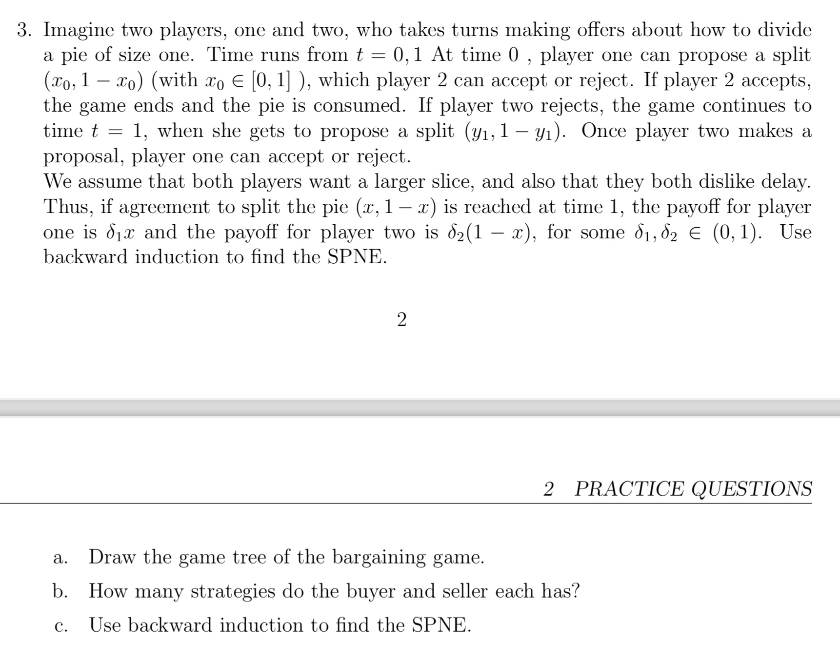 Imagine two players, one and two, who takes turns | Chegg.com
