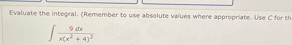 Solved Evaluate the integral. (Remember to use absolute | Chegg.com
