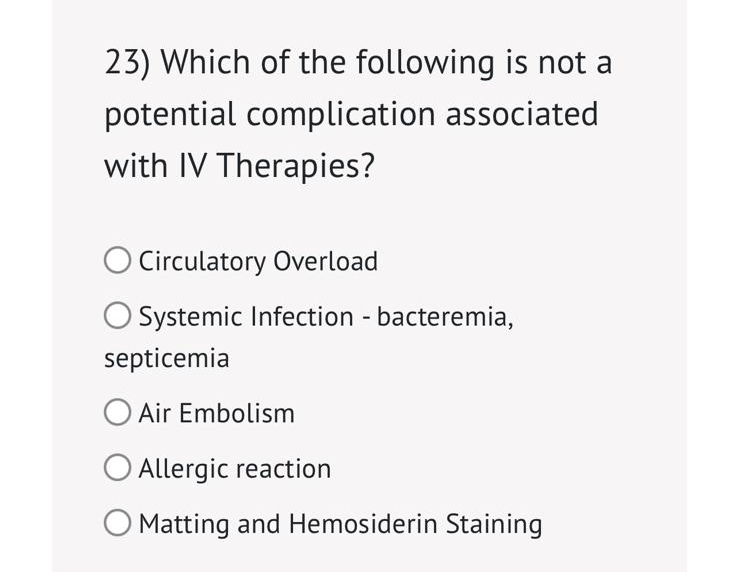 Solved Which of the following is not apotential complication | Chegg.com
