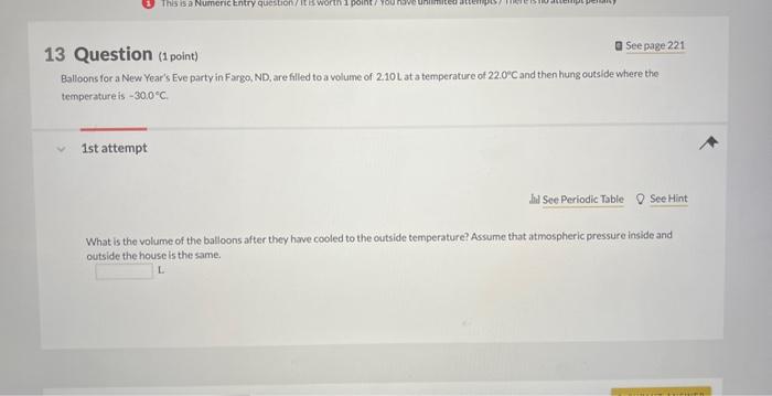 Solved 13 Question (1 point) Balloons for a New Year's Eve | Chegg.com
