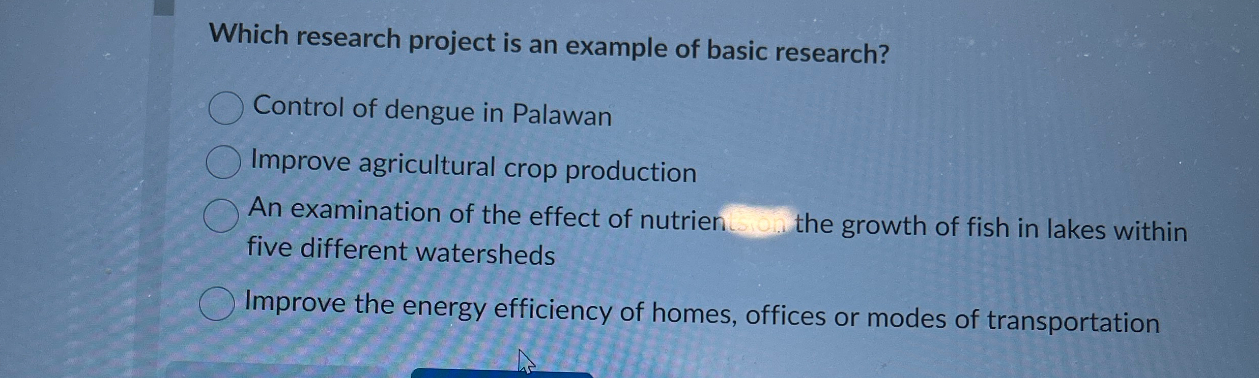 Solved Which research project is an example of basic | Chegg.com