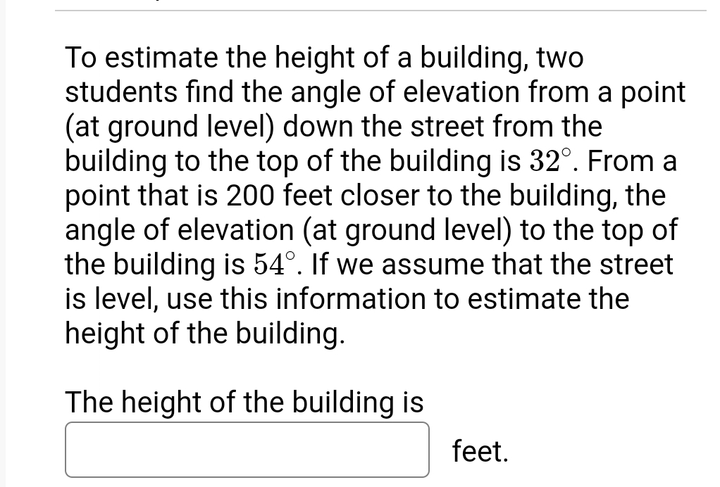 Solved To estimate the height of a building, two students | Chegg.com