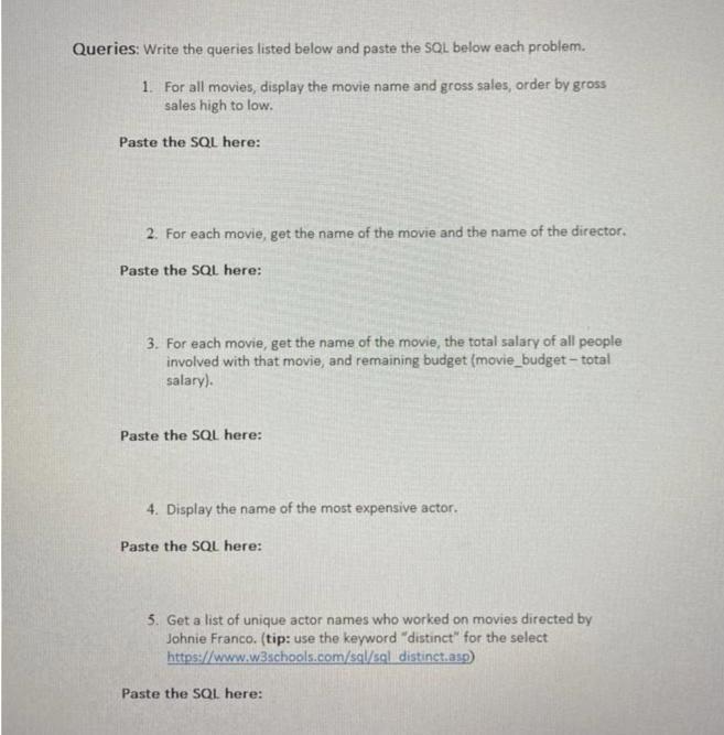 Solved SQL Tables In SQL Developer, create the following | Chegg.com