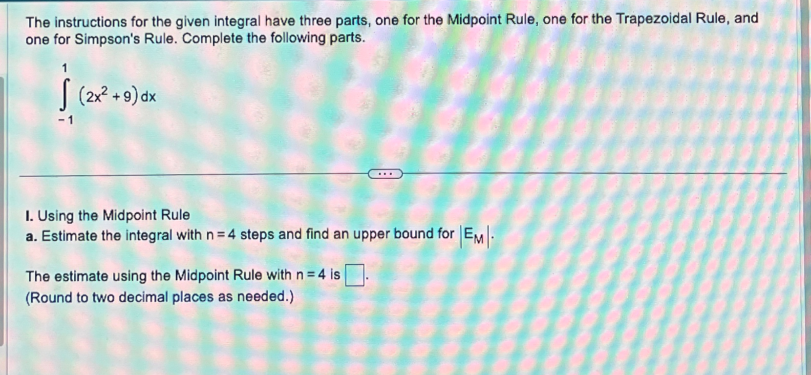 Solved The instructions for the given integral have three | Chegg.com