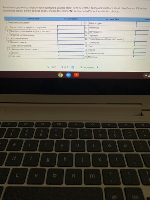 Solved From the dropdown box beside each numbered balance | Chegg.com