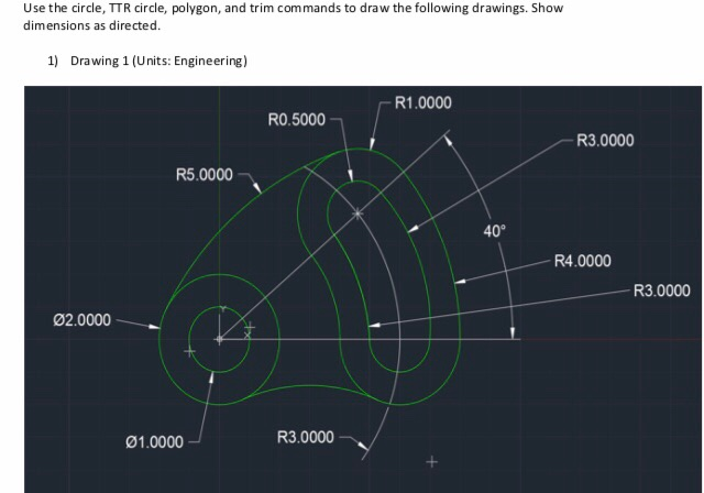 Solved Use the circle, TTR circle, polygon, and trim | Chegg.com