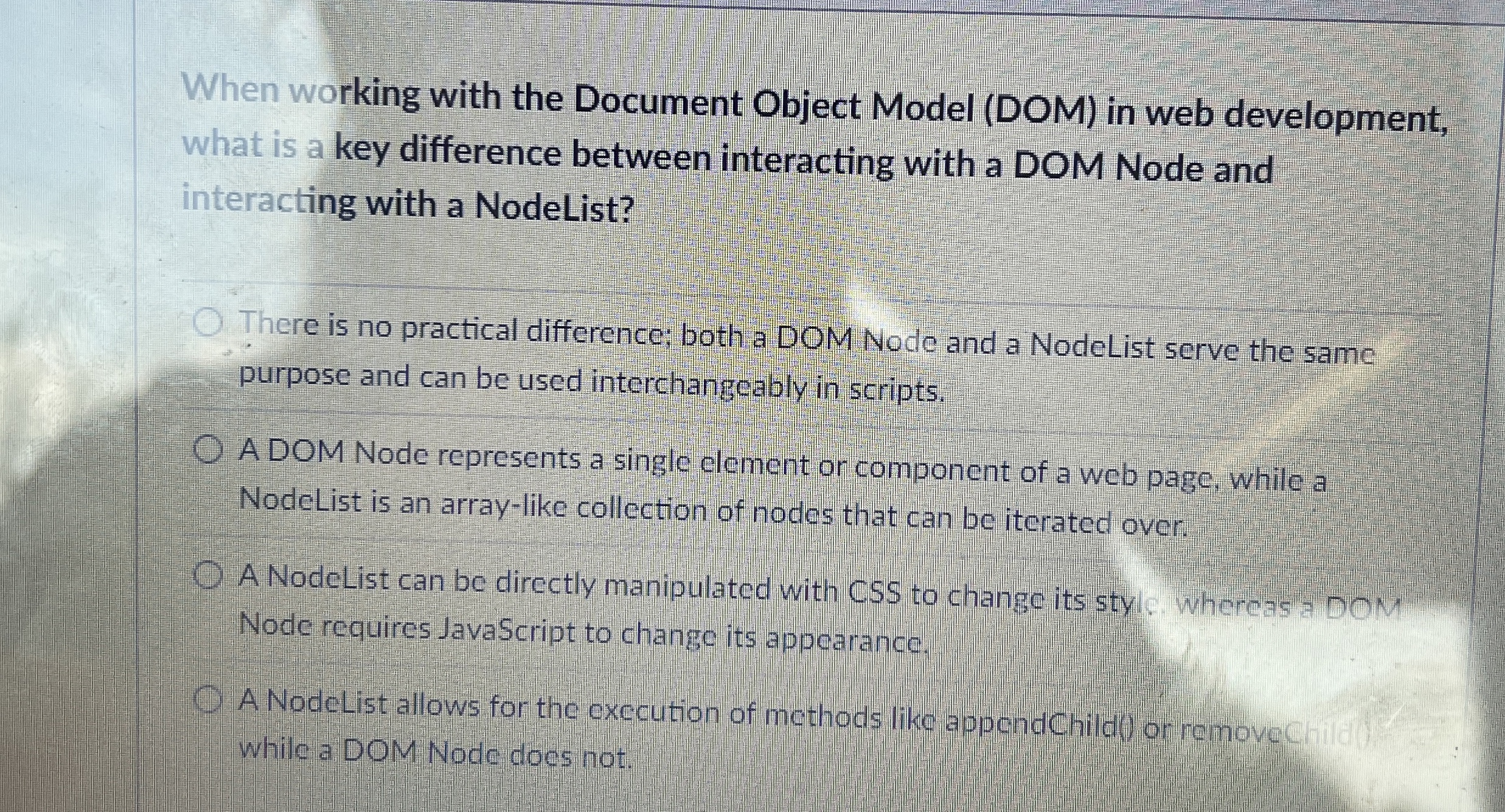 Solved When working with the Document Object Model (DOM) ﻿in | Chegg.com