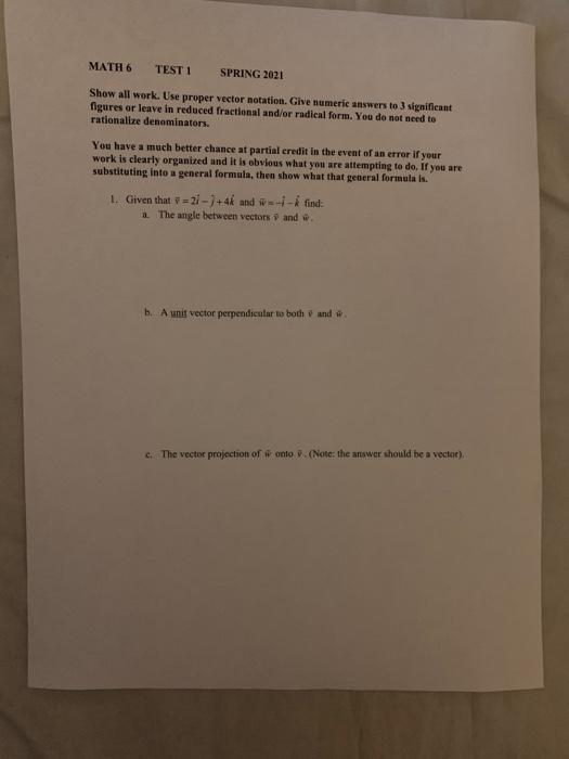 Solved MATH 6 TEST 1 SPRING 2021 Show all work. Use proper | Chegg.com