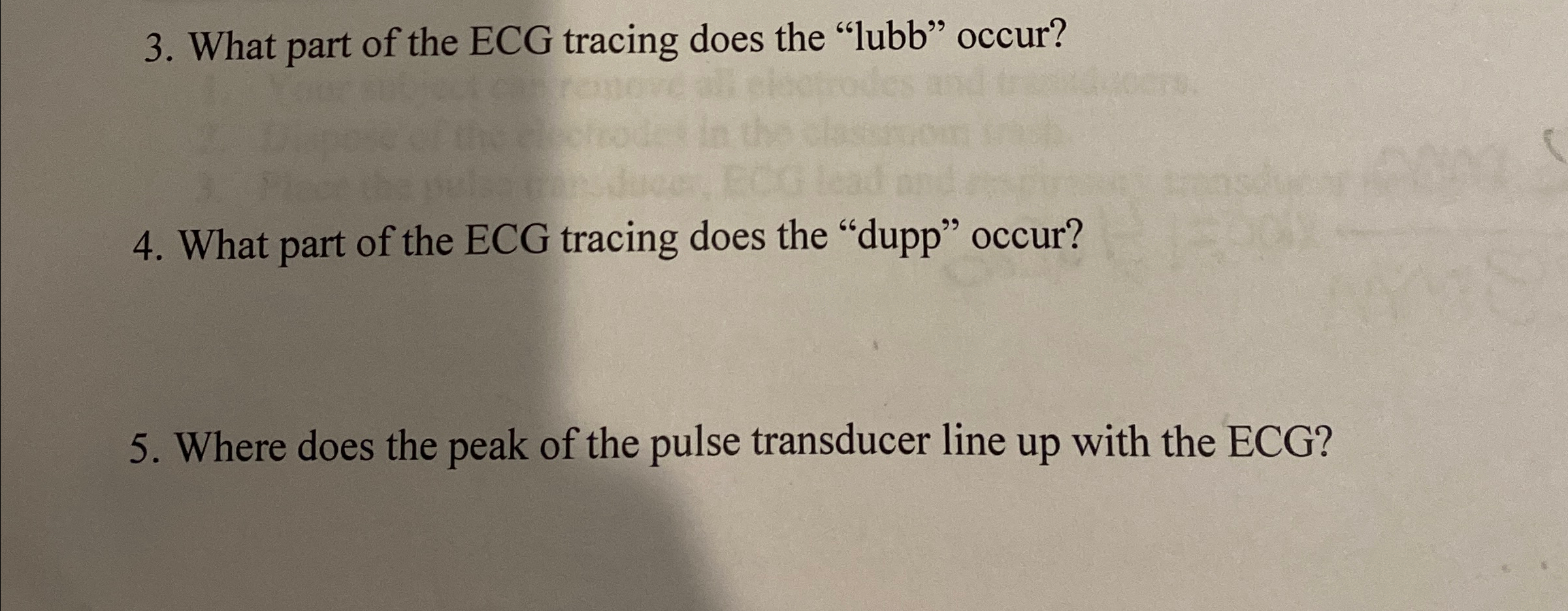 Solved What part of the ECG tracing does the "lubb" | Chegg.com