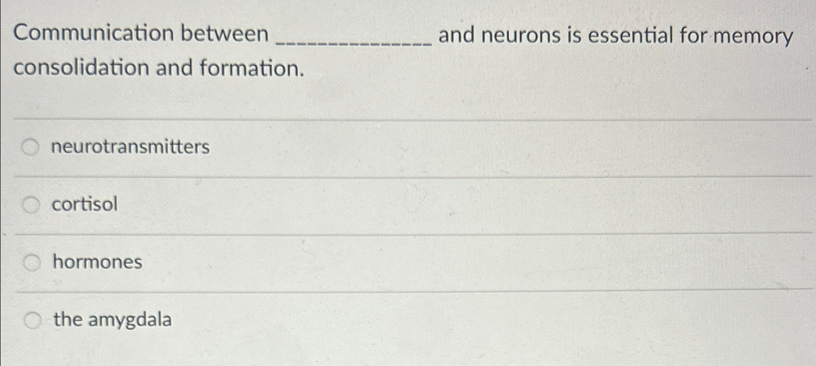 Solved Communication between ﻿and neurons is essential for | Chegg.com