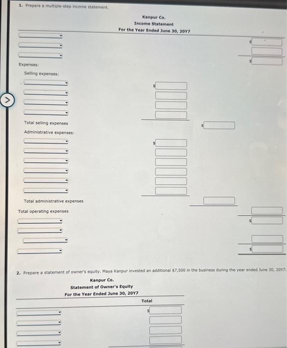 Solved Multiple-step income statement and balance sheet The | Chegg.com