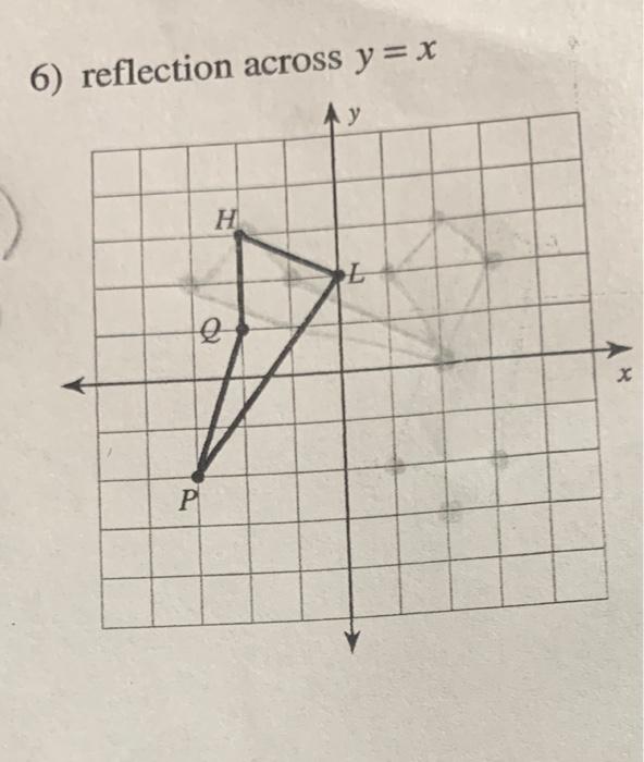 Solved 6) reflection across y=x | Chegg.com