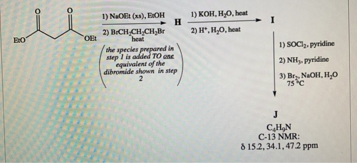 Solved 1) KOH, H2O, heat I 2) H*, H2O, heat Eto OEt 1) NaOEt | Chegg.com