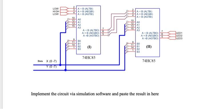 Solved c. Design eight-bit comparator using IC 74HC85 Data | Chegg.com